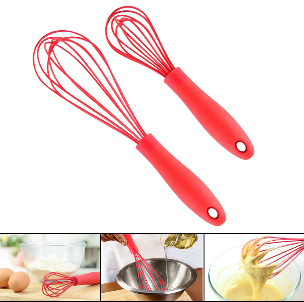Chef Remi Egg Whisks -2 Sizes Baking Whisks Non-Stick Silicone Balloon